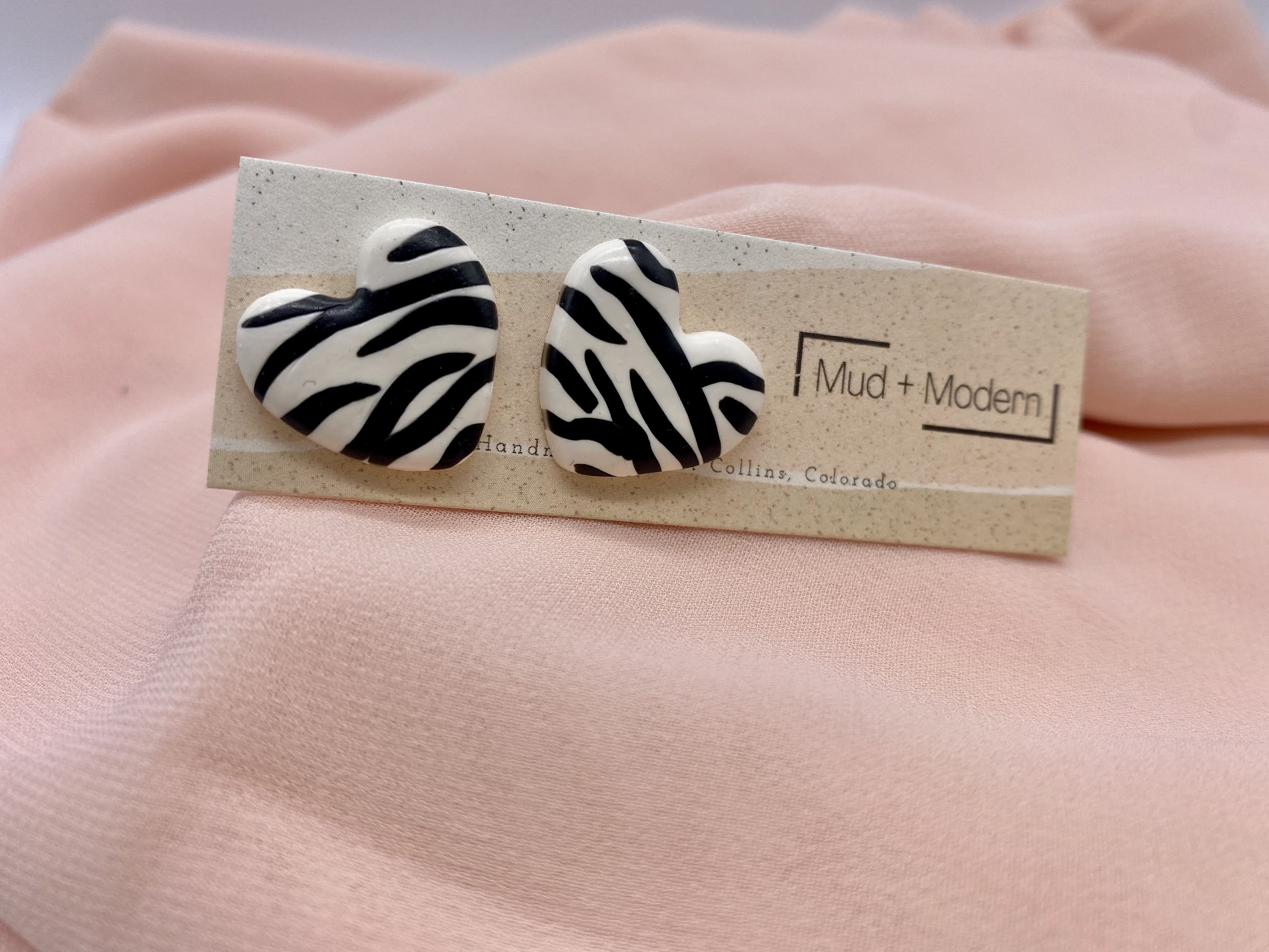 Animal Print Studs, Cute Heart Studs, Zebra Print Earrings | Wild ...