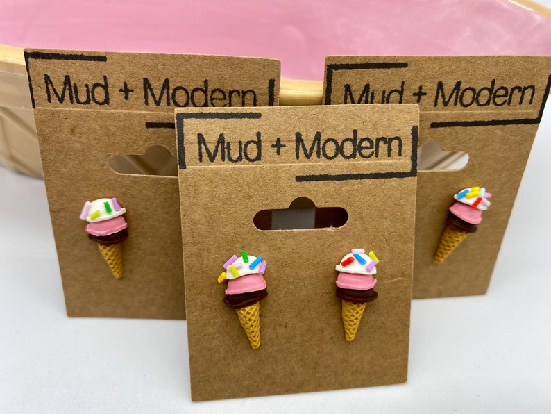Kids Cone | Kids Stud Earrings, Ice Cream Cone Studs, Food Earrings - Etsy
