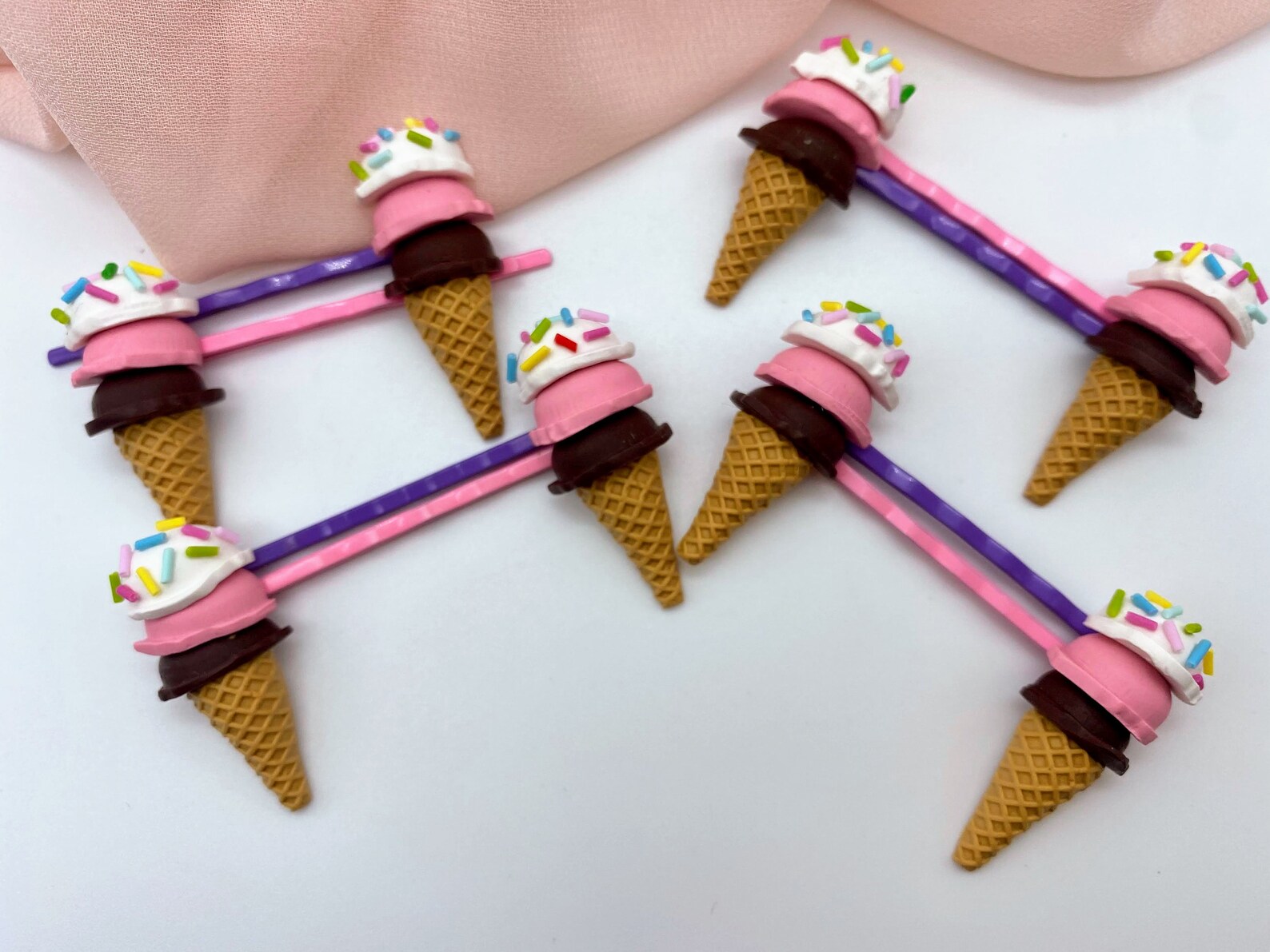 Ice Cream Cone Hair Pin Cute Hair Pins for Girls, Ice Cream Hair Clips ...