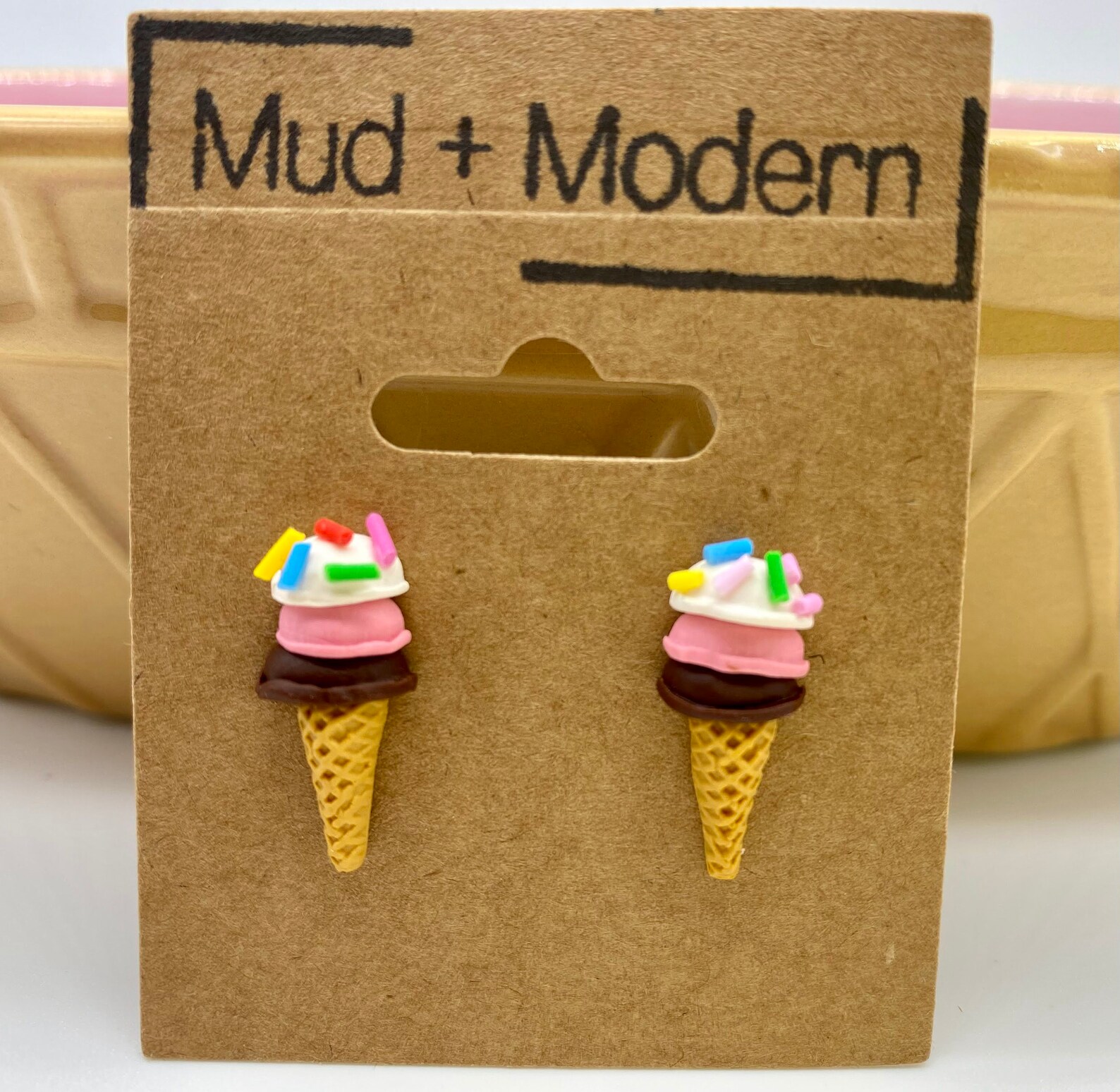 Kids Cone | Kids Stud Earrings, Ice Cream Cone Studs, Food Earrings - Etsy
