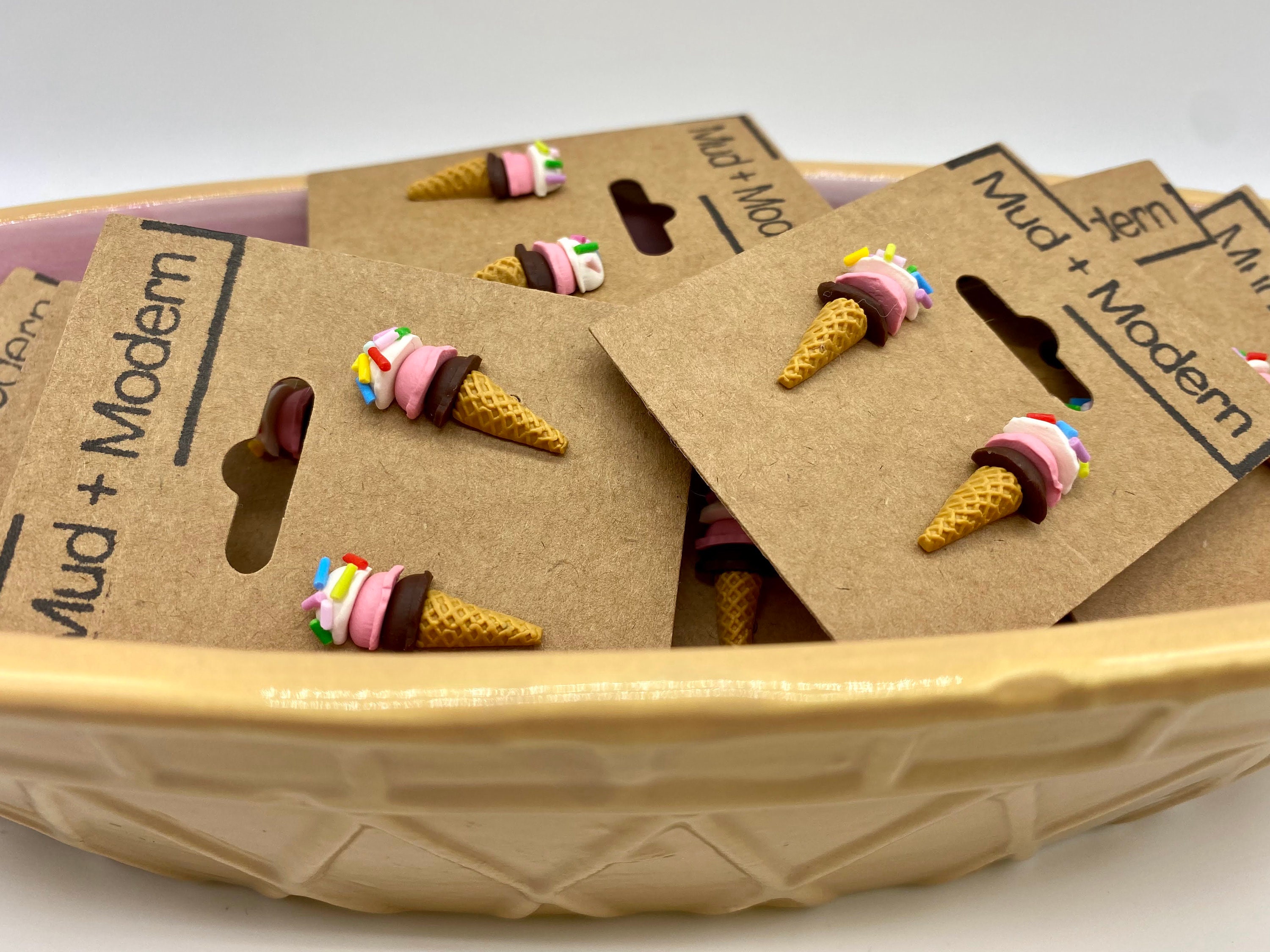 Kids Cone | Kids Stud Earrings, Ice Cream Cone Studs, Food Earrings - Etsy