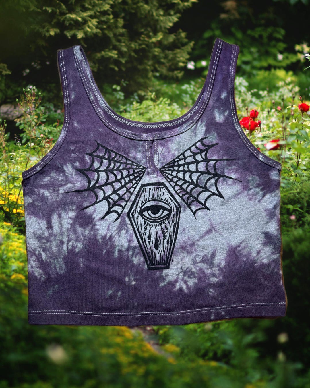 Goth Coffin Spider Webs Crop Top, Summer Goth - Etsy