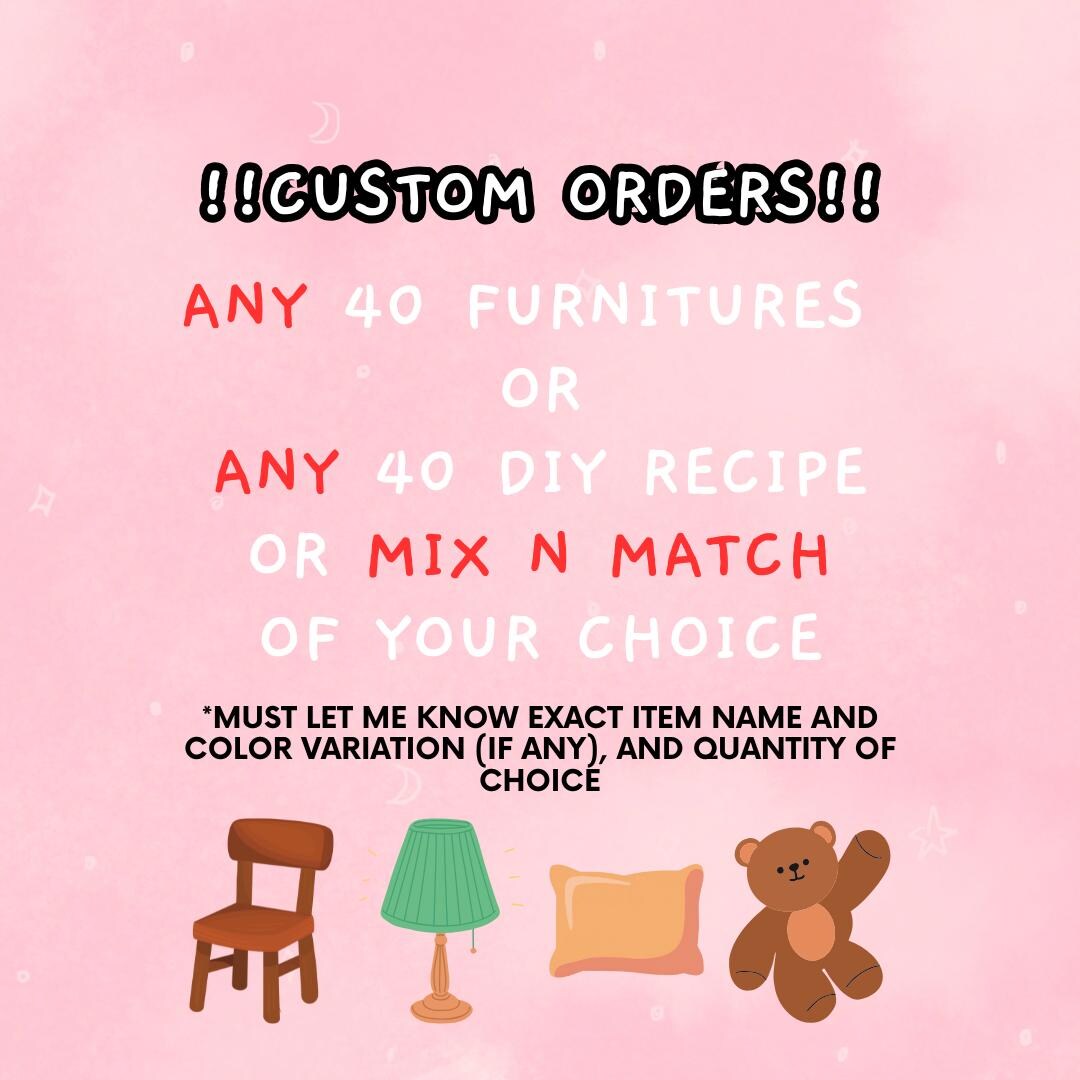 Custom Order Any 40 Item of Choice DIY Furniture Material Clothing ...