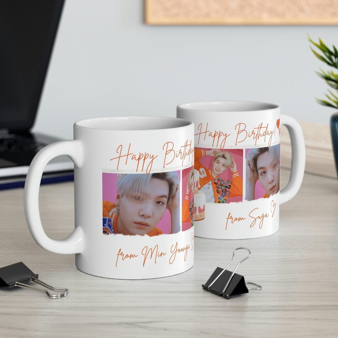 Bts Suga Coffee Mug, Bts Happy Birthday Mug, Bts Fan Gift, Bts Merch ...
