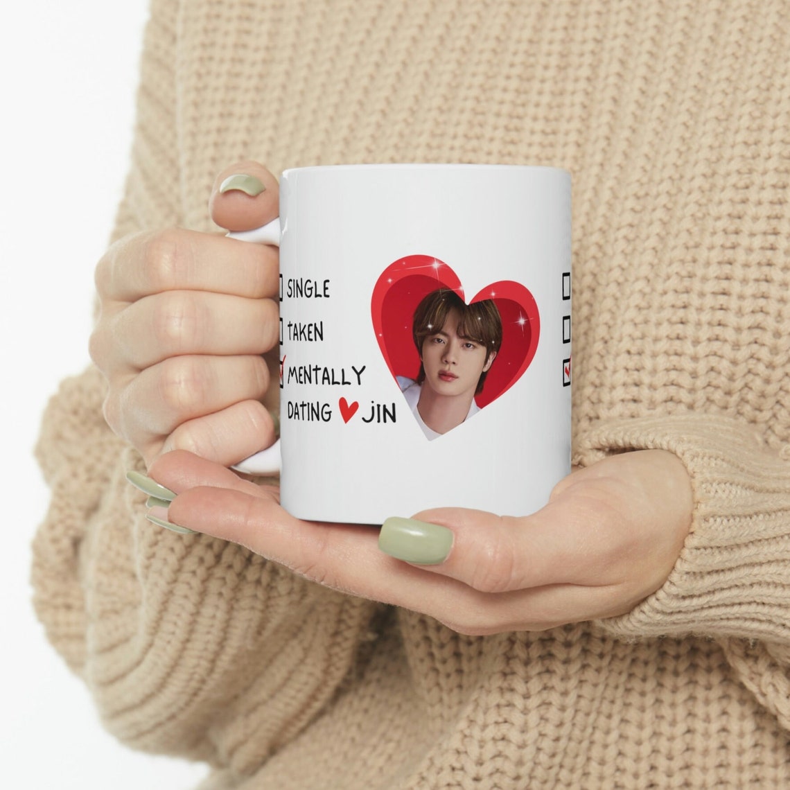 Mentally Dating Jin Coffee Mug Gift for Bts Fan Bts Merch - Etsy