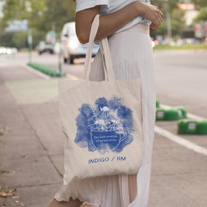 Indigo RM Tote Bag, Namjoon Tote Bag, Gift for Bts Fan, Bts Merch, Kim ...