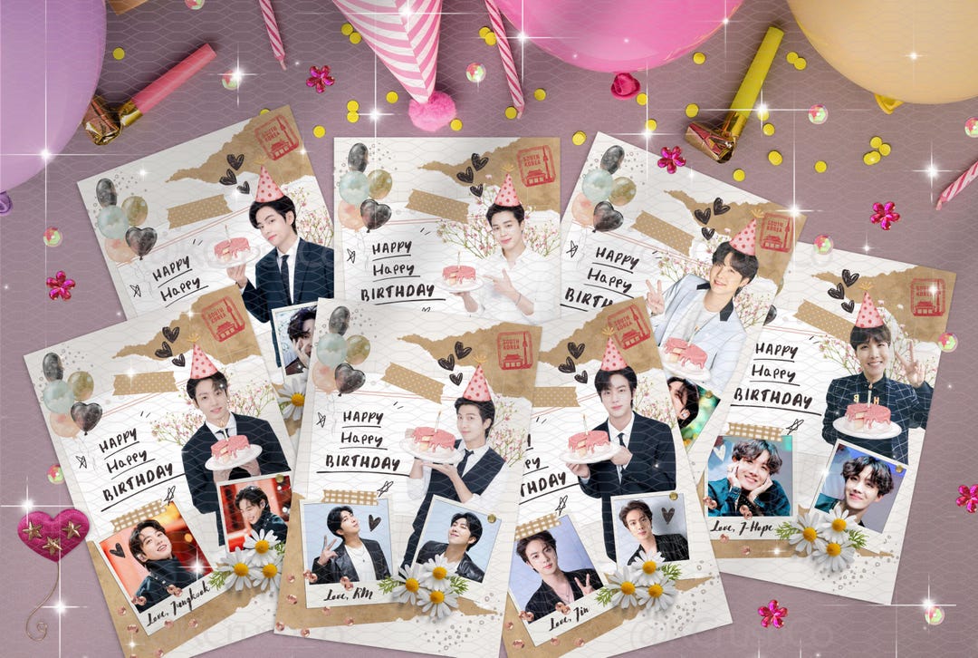 Bts Birthday Postcards, Bts Greeting Cards, BTS Birthday Gift, Bts Army ...