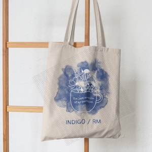Indigo RM Tote Bag, Namjoon Tote Bag, Gift for Bts Fan, Bts Merch, Kim ...