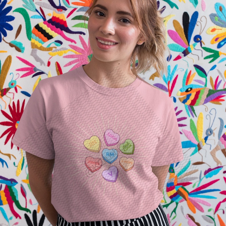 BTS Shirt, Valentines Day Candy Hearts, Bts Merch, Kpop Fan Gift - Etsy