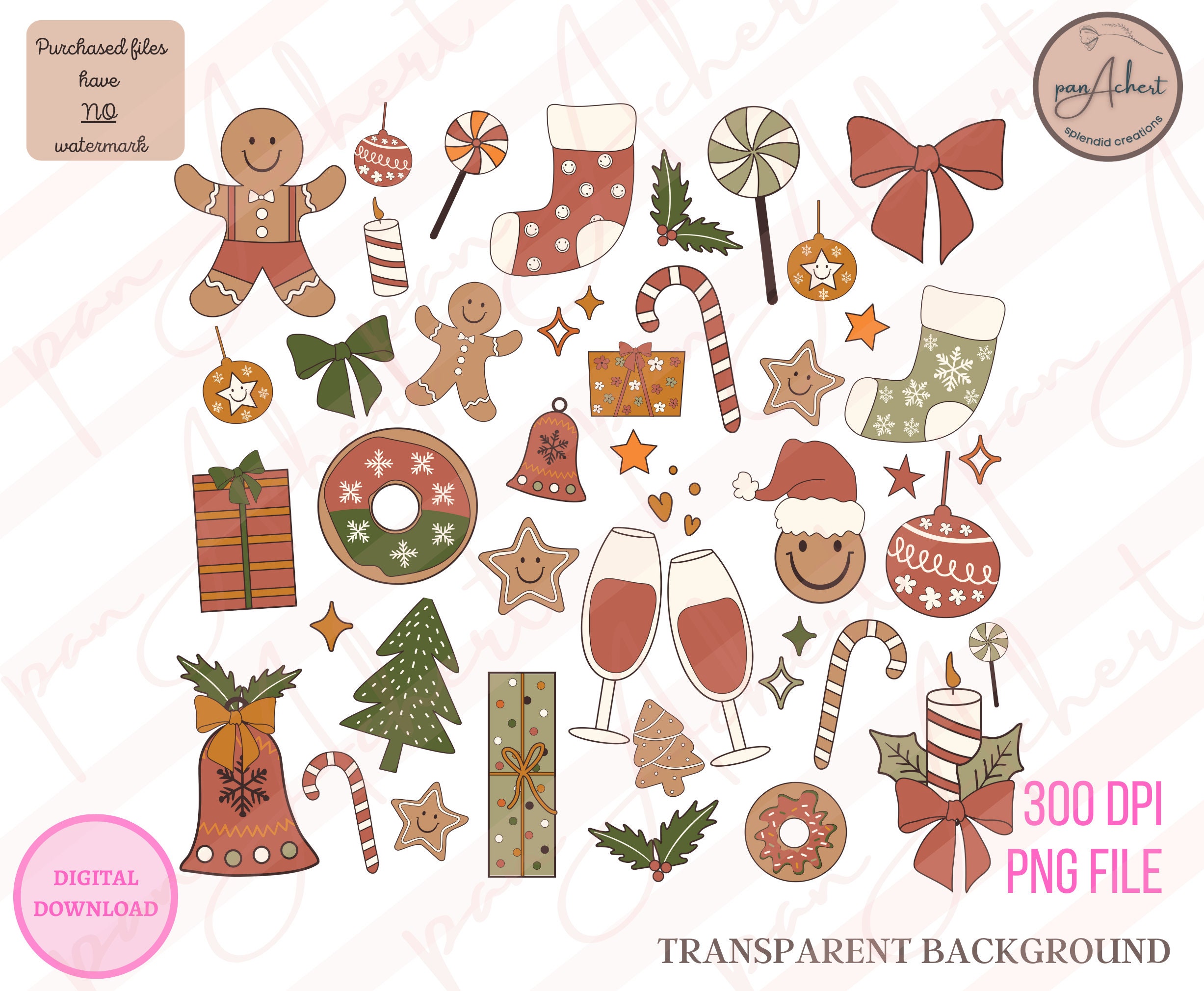 Retro Christmas Png, Groovy Christmas PNG, Merry, Merry Christmas Png ...