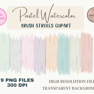 Bundle of 4 Boho Rainbow Watercolor PNG Clip Art, Pastel Watercolor ...