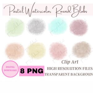 Bundle of 4 Boho Rainbow Watercolor PNG Clip Art, Pastel Watercolor ...