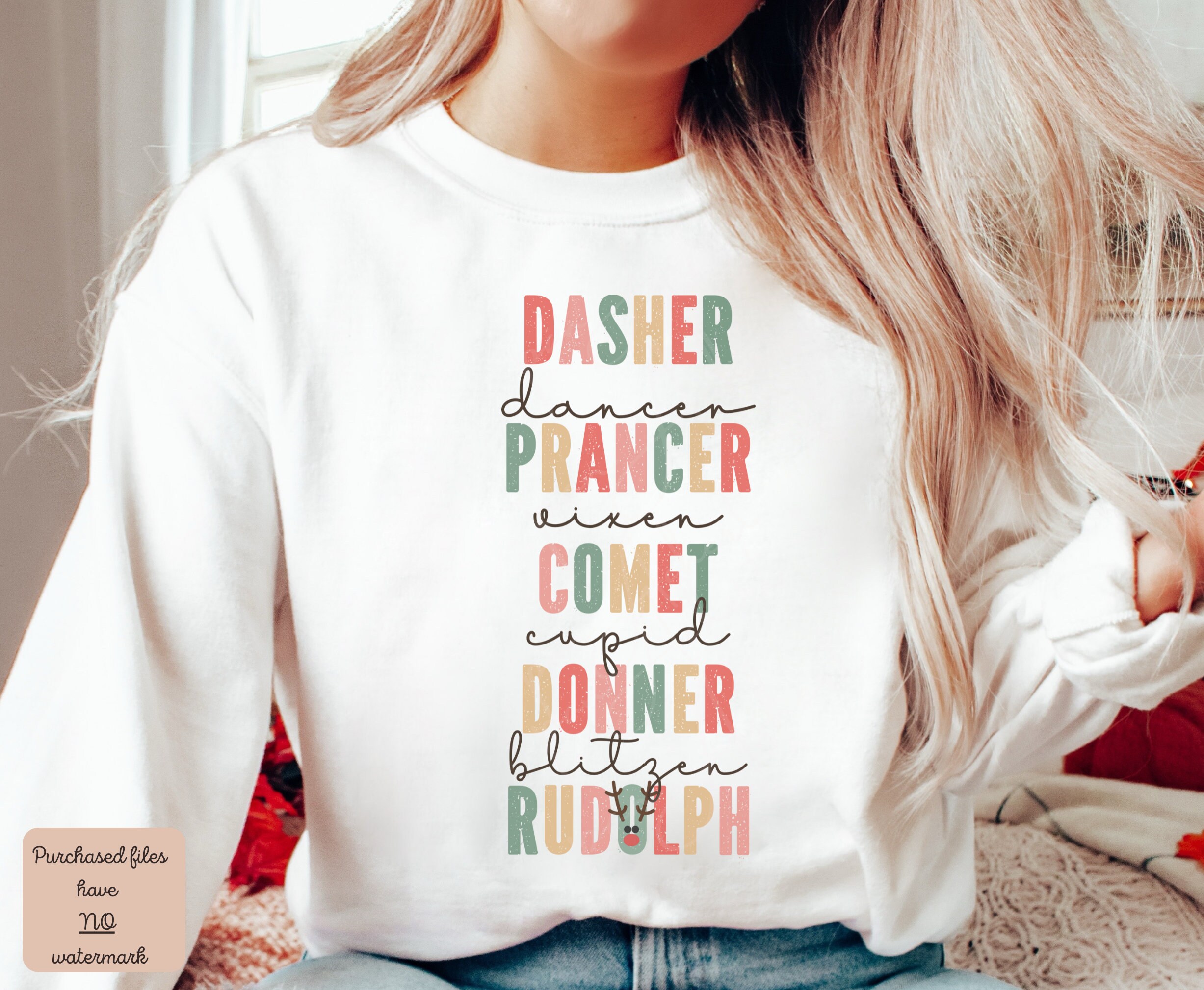 Dasher Dancer Prancer PNG Rudolph PNG Reindeer Png - Etsy