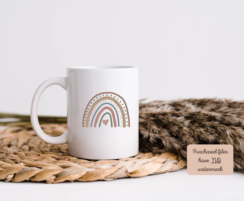 Boho Rainbow PNG Clipart Bundle Hand Drawn Boho Watercolor - Etsy