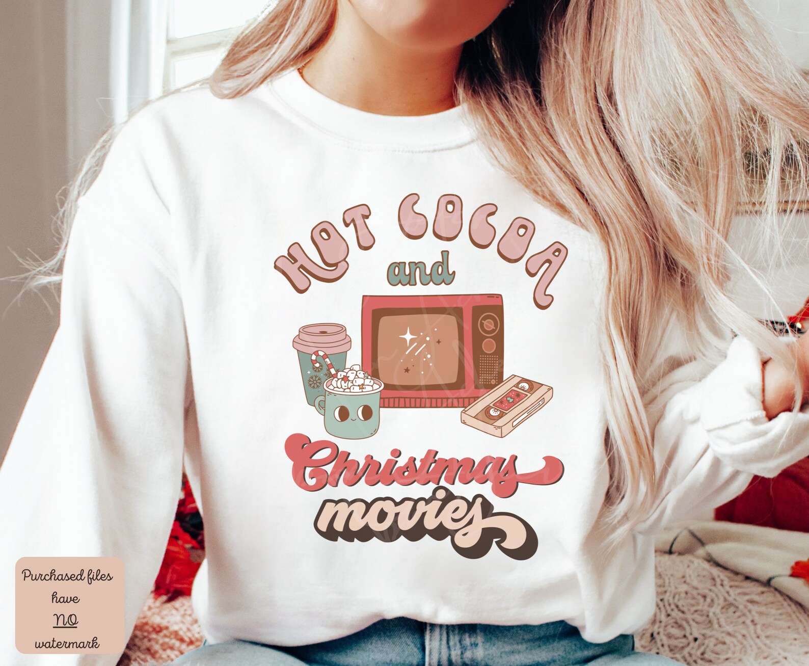 Hot Cocoa and Christmas Movies Png, Merry Vibes, Merry Christmas Png ...