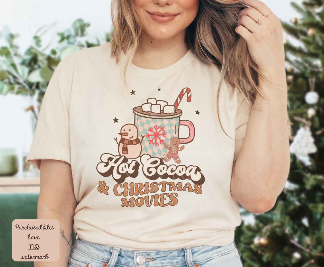 Hot Cocoa and Christmas Movies Png, Merry Vibes, Merry Christmas Png ...