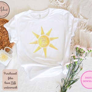 Watercolor Sun Clipart Bundle PNG Files, Sublimation Designs for Tshirt ...