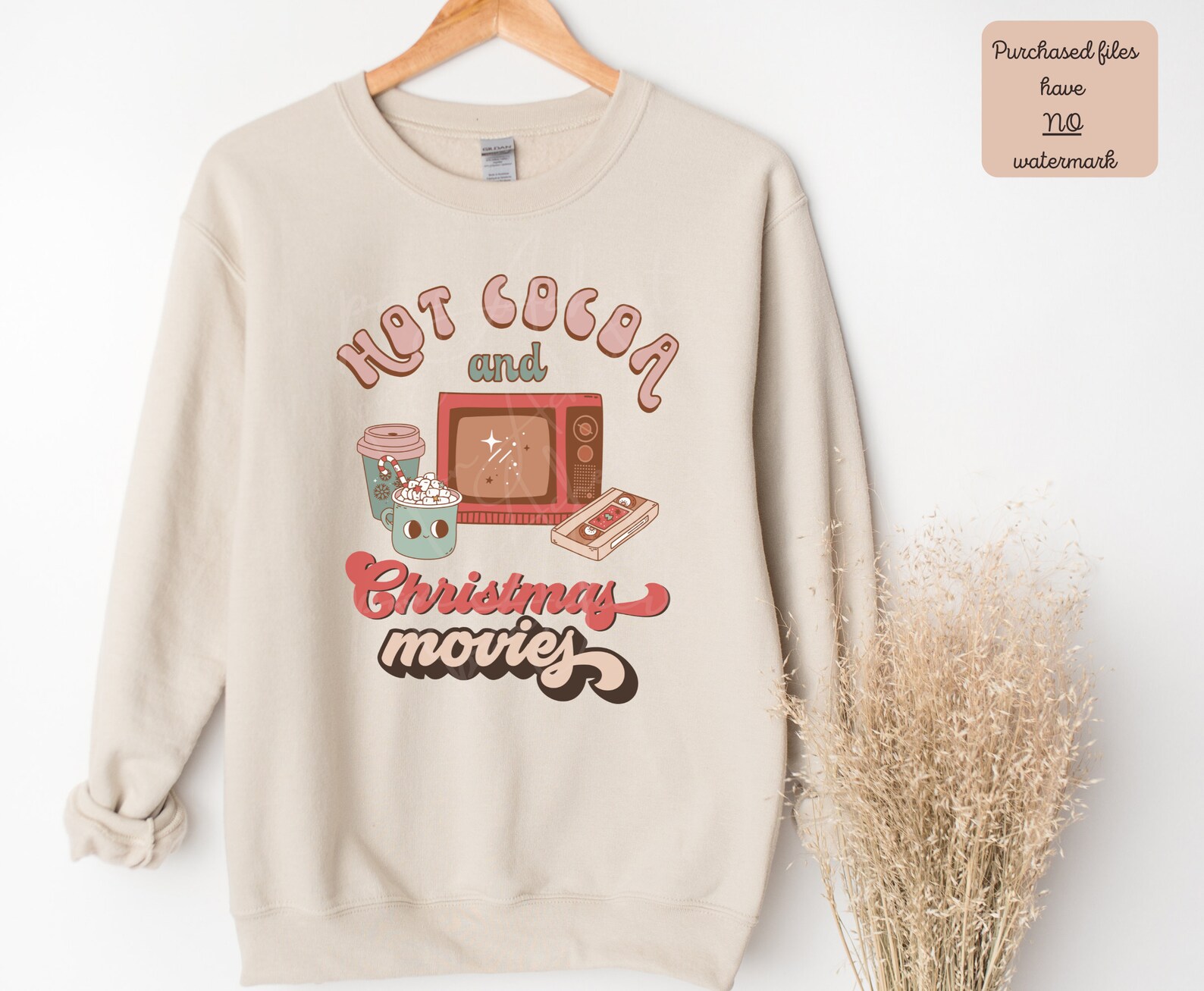 Hot Cocoa and Christmas Movies Png, Merry Vibes, Merry Christmas Png ...
