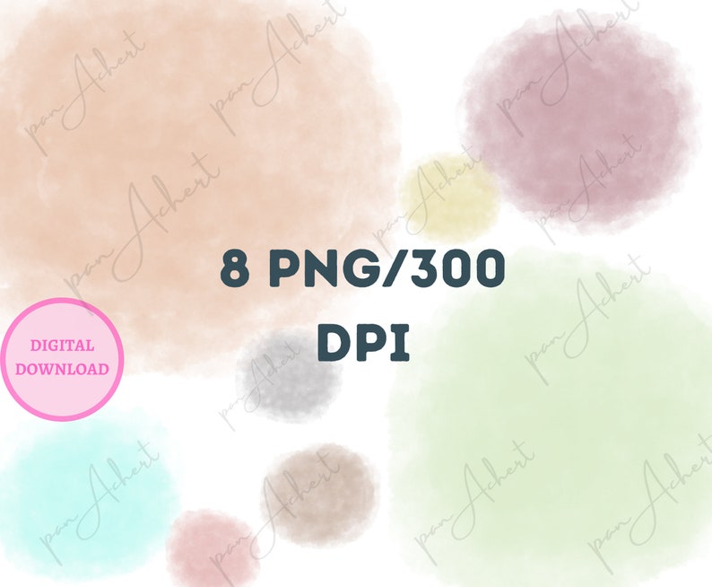 Pastel Watercolor Blobs Clipart, Watercolor Background, Background for ...