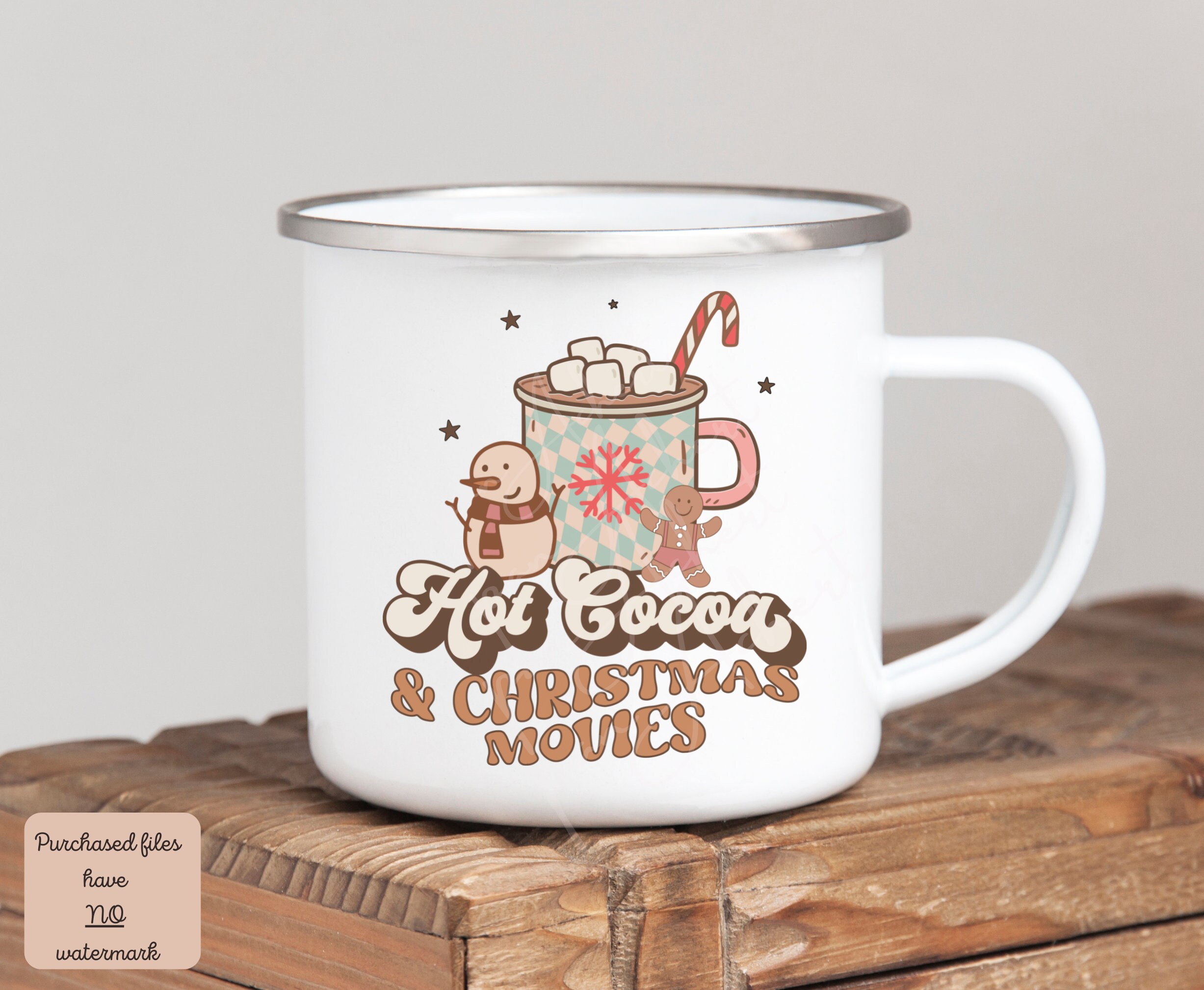 Hot Cocoa and Christmas Movies Png, Merry Vibes, Merry Christmas Png ...