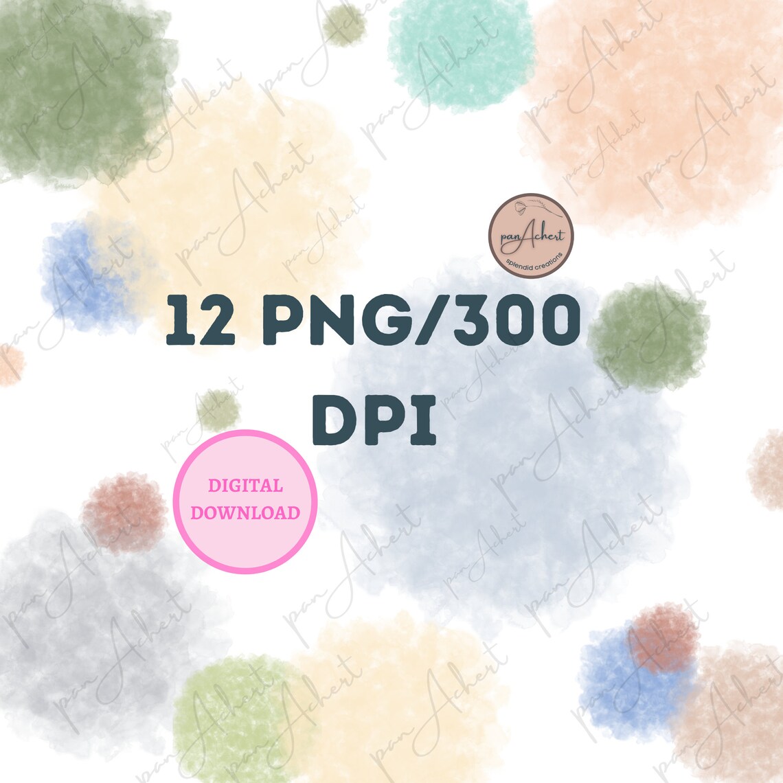 Pastel/neutral Watercolor Blobs Clipart Watercolor - Etsy