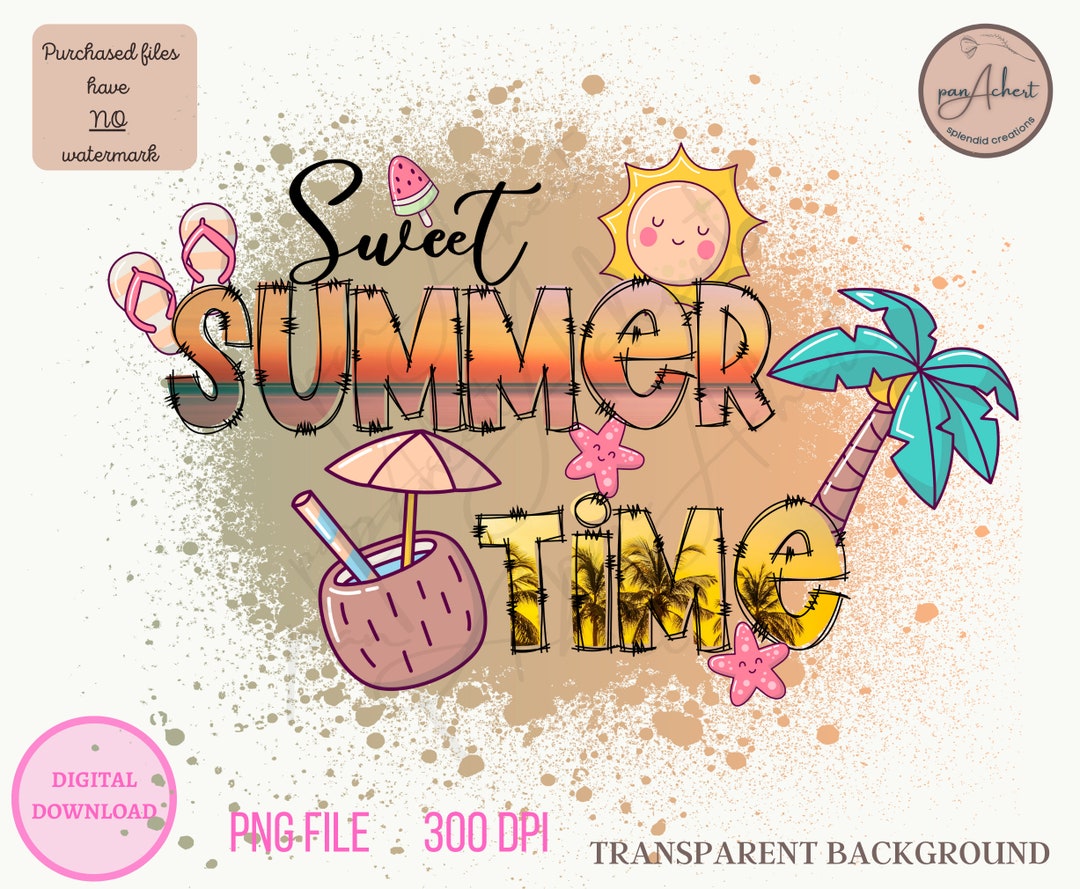 Summer Png, Sweet Summertime PNG, Summer Retro PNG, Summer Distressed ...