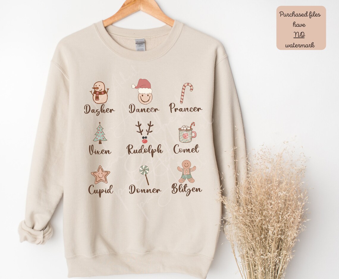 Dasher Dancer Prancer PNG, Rudolph PNG, Reindeer Names Png, Christmas ...