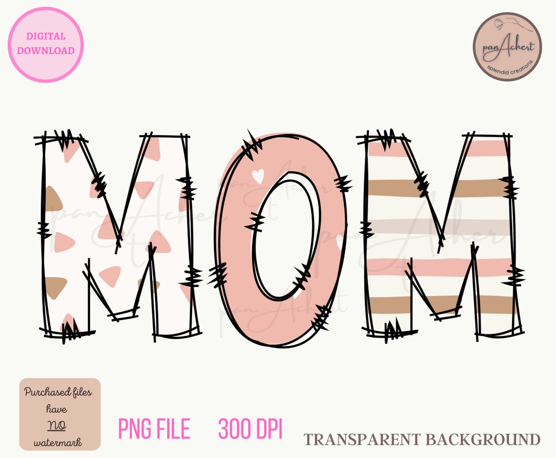 MOM Png Mama PNG Digital Download Mom Doodle Font Png Mom | Etsy