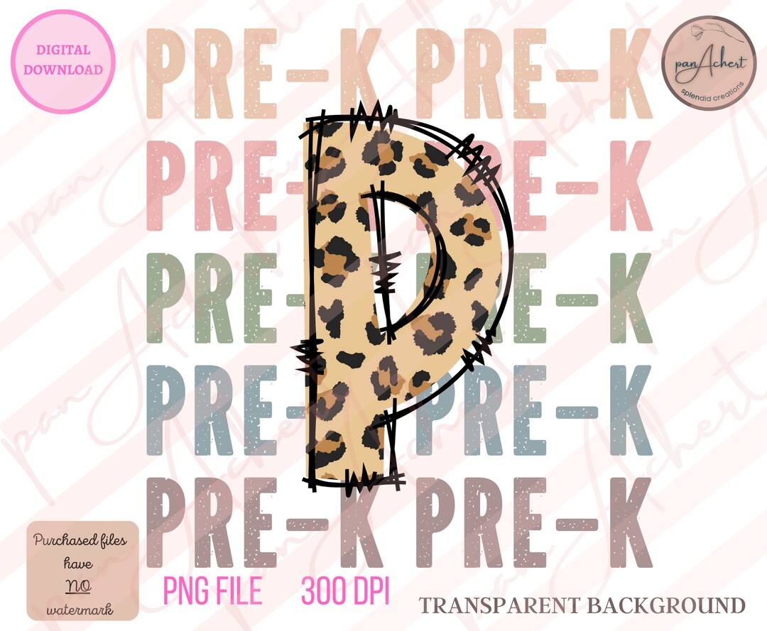 Pre-k Png, Pre-k Stacked Png, Pre-k Cheetah Leopard PNG, Back to School ...
