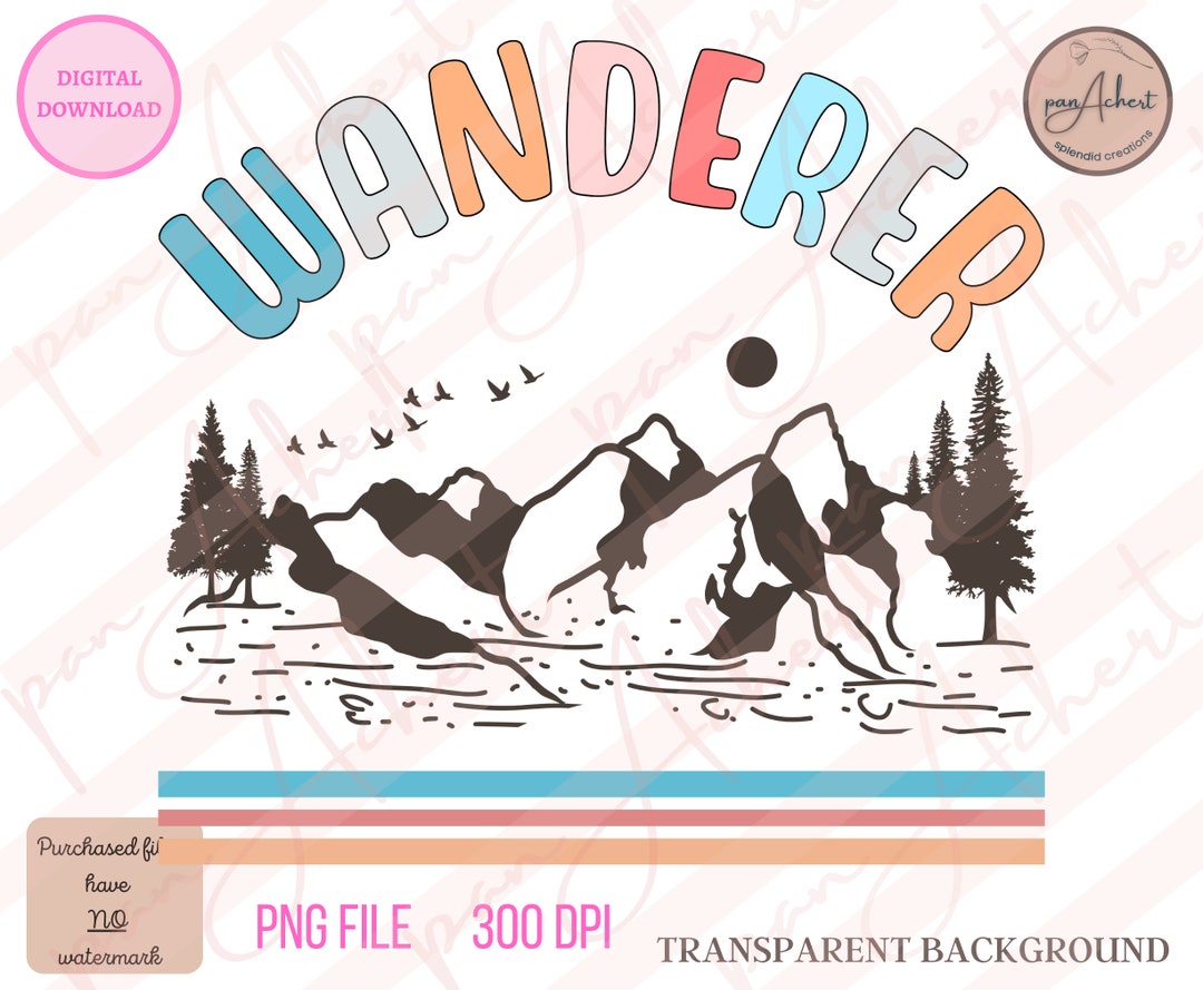 Wanderer Png, Travel PNG, Retro PNG, Hiking Png, Summer Designs Png ...