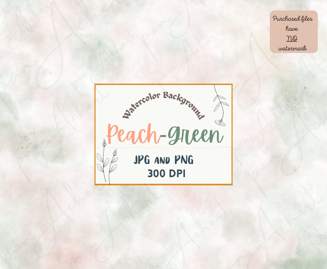 Peach Green Watercolor Splashes Background JPG Png, Watercolor ...