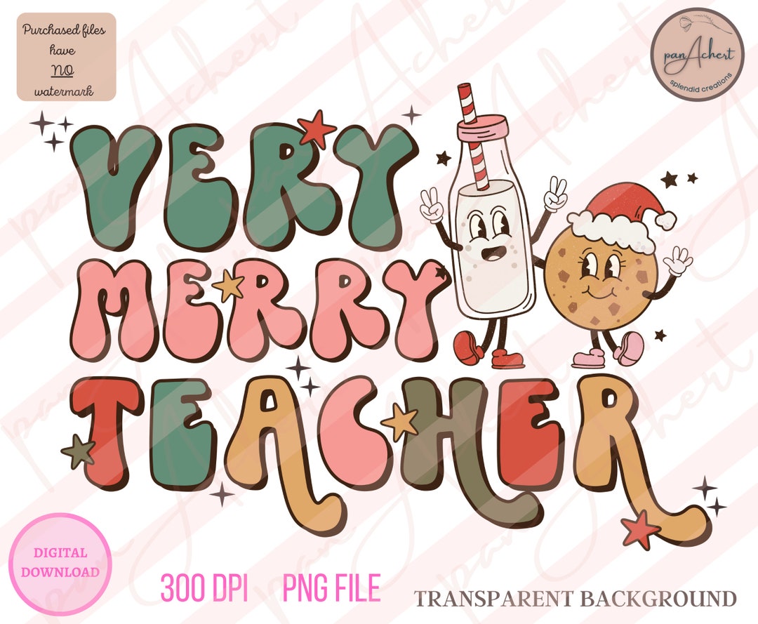 Very Merry Teacher Png, Merry Teacher Png, Merry Christmas Png, Merry ...