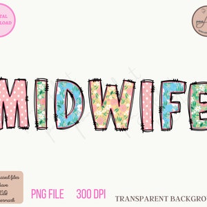 Midwife Png for Sublimation, Midwife Png Design, Midwife Doodle Font ...