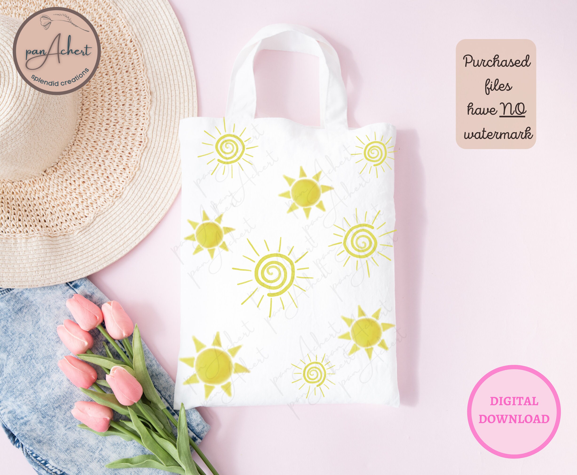 Watercolor Sun Clipart Bundle PNG Files, Sublimation Designs for Tshirt ...