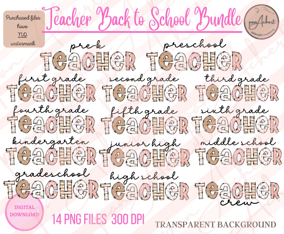 Teacher PNG Bundle School PNG Bundle Back to School Png - Etsy