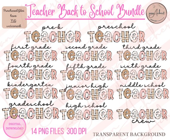 Teacher PNG Bundle School PNG Bundle Back to School Png - Etsy