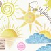 Watercolor Sun Clipart Bundle PNG Files, Sublimation Designs for Tshirt ...