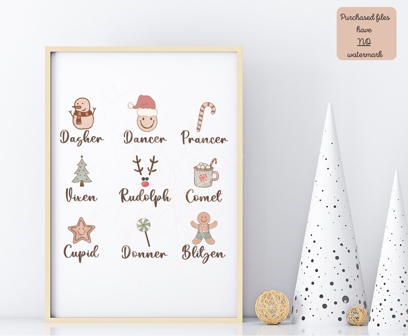 Dasher Dancer Prancer PNG, Rudolph PNG, Reindeer Names Png, Christmas ...