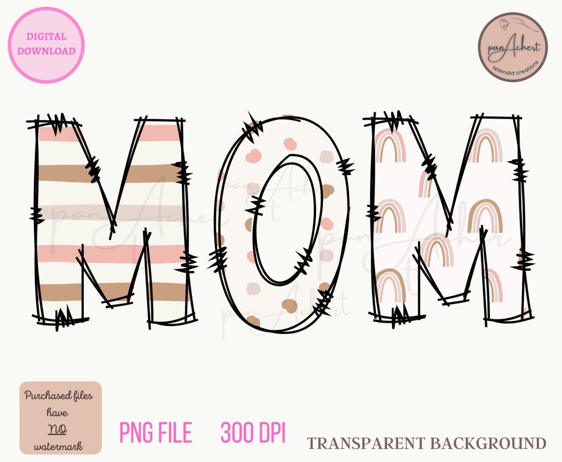 MOM Png Mama PNG Digital Download Mom Doodle Font Png Mom - Etsy