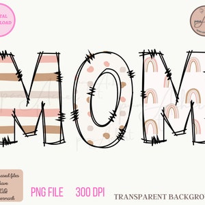 MOM Png, Mama PNG Digital Download, Mom Doodle Font Png, Mom Tshirt ...