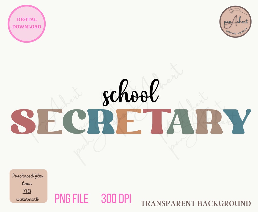 School Secretary Png for Sublimation, School Jobs PNG Design, School ...