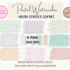 Pastel Watercolor Brush Strokes PNG Clipart, Hand Drawn Pastel Rainbow ...