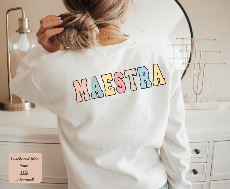 Maestra Teacher Png Maestra Png Teacher Rainbow PNG - Etsy