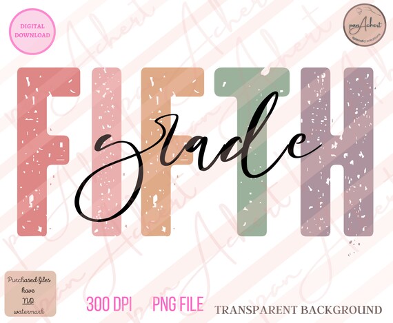 Fifth Grade PNG 5th Grade Png 5th Grade Back to School PNG - Etsy