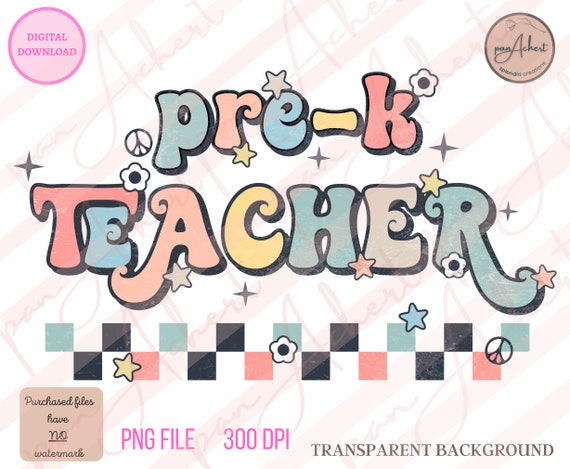 Pre-k Teacher Png Teacher Png Teacher Checkered PNG Teacher - Etsy