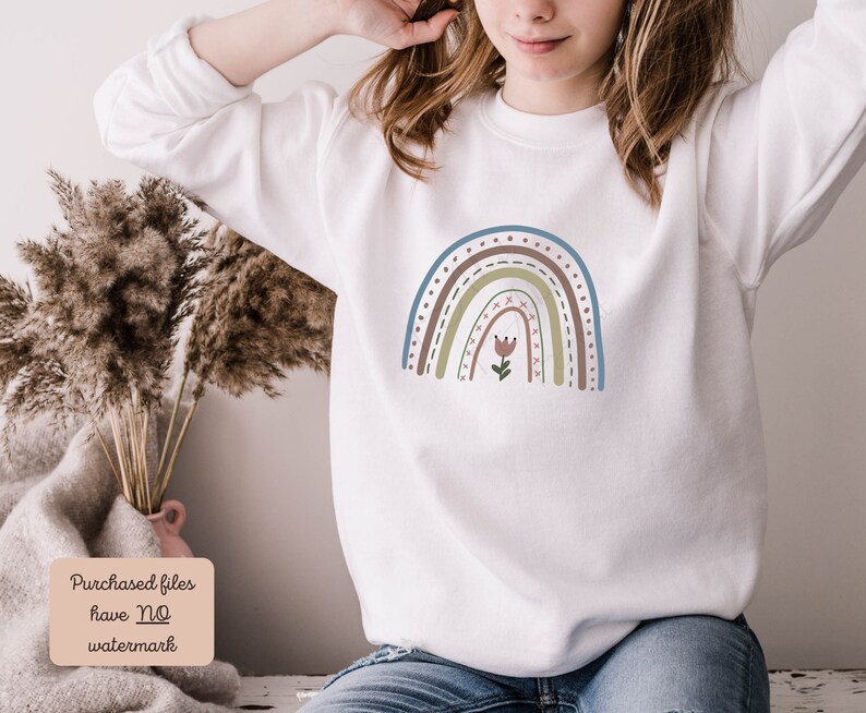 Boho Rainbow PNG Clipart Bundle Hand Drawn Boho Watercolor - Etsy