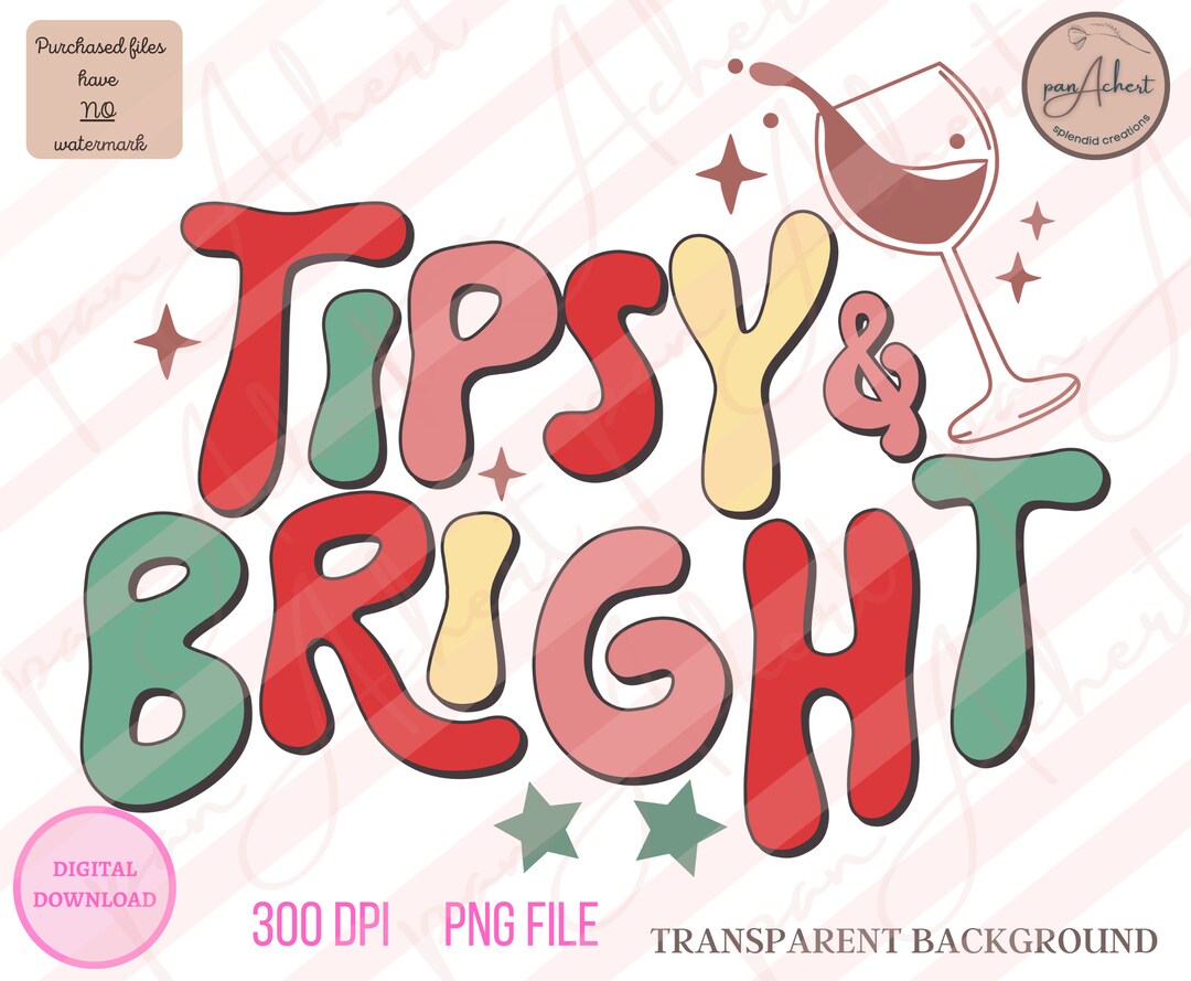 Tipsy and Bright PNG, Tipsy and Bright, Funny Christmas, Retro ...