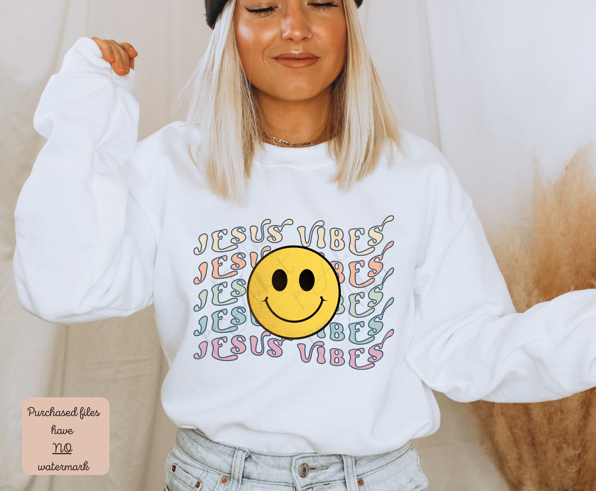 Jesus Vibes Smiley PNG for Sublimation Christian PNG Design - Etsy