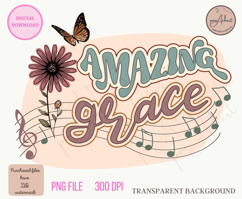 Amazing Grace Png, Christian PNG for Sublimation, Christian PNG Design ...