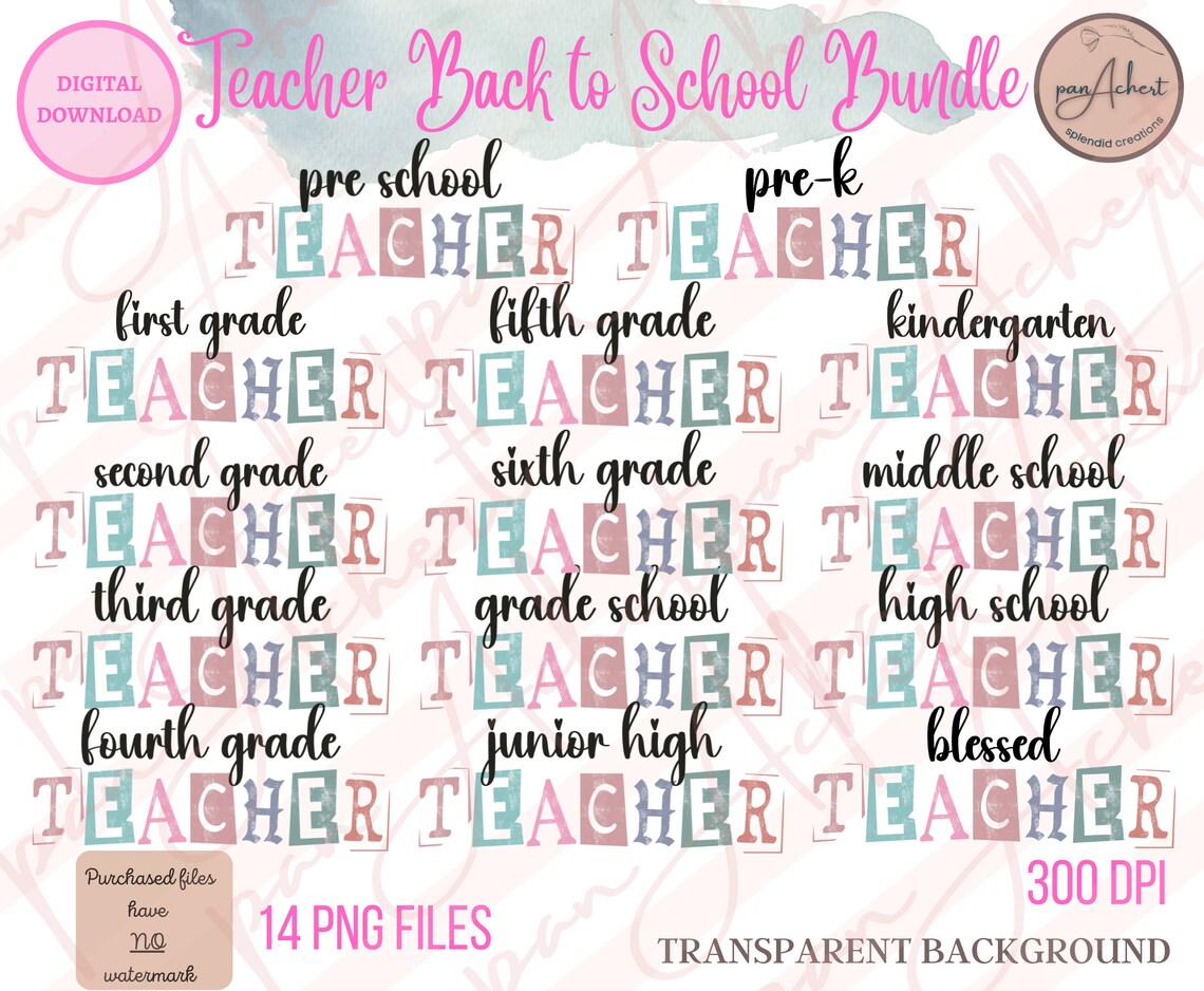 Teacher PNG Bundle School PNG Bundle Back to School Png - Etsy